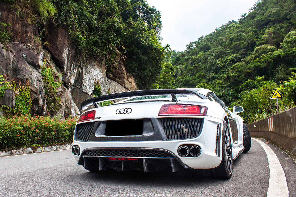 2006-2015 Audi R8 Coupe and Spyder DPGT Style Rear Bumper With Exhaust ...