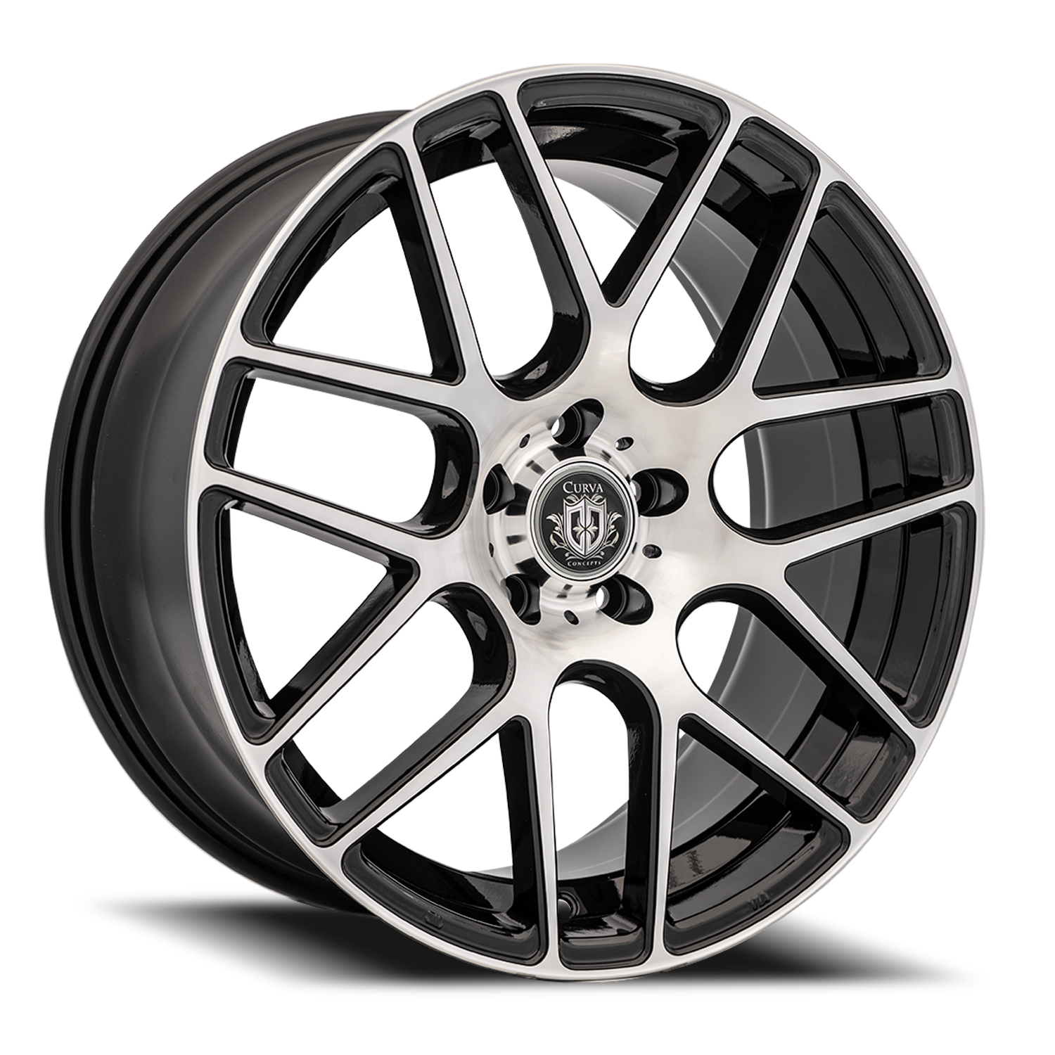 Curva Concepts C7 BMF 18x8 +35 5x114.3mm 73.1mm Gloss Black Machined F ...