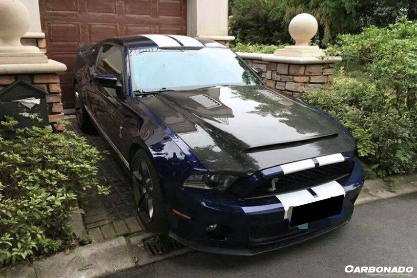 2010-2014 Ford Mustang GT500 Black Momba BC1 Style Hood – EUDM Autosports