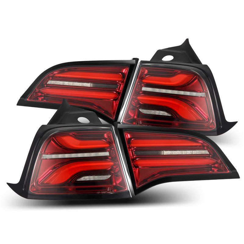 AlphaRex 17-22 Tesla Model 3 PRO-Series LED Tail Lights Red Smoke w/Se ...